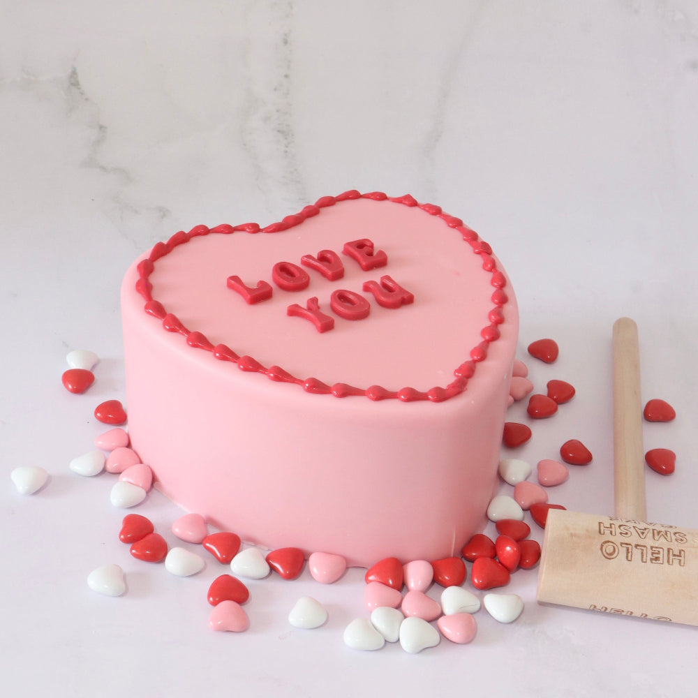 Small Heart Smash Cake (600g) – Hello Smash Cake