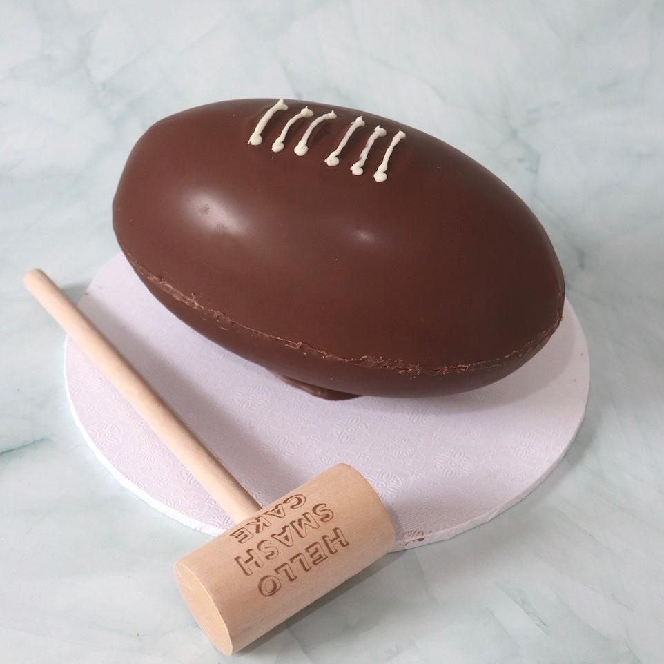 Rugby Ball Smash Cake – Hello Smash Cake